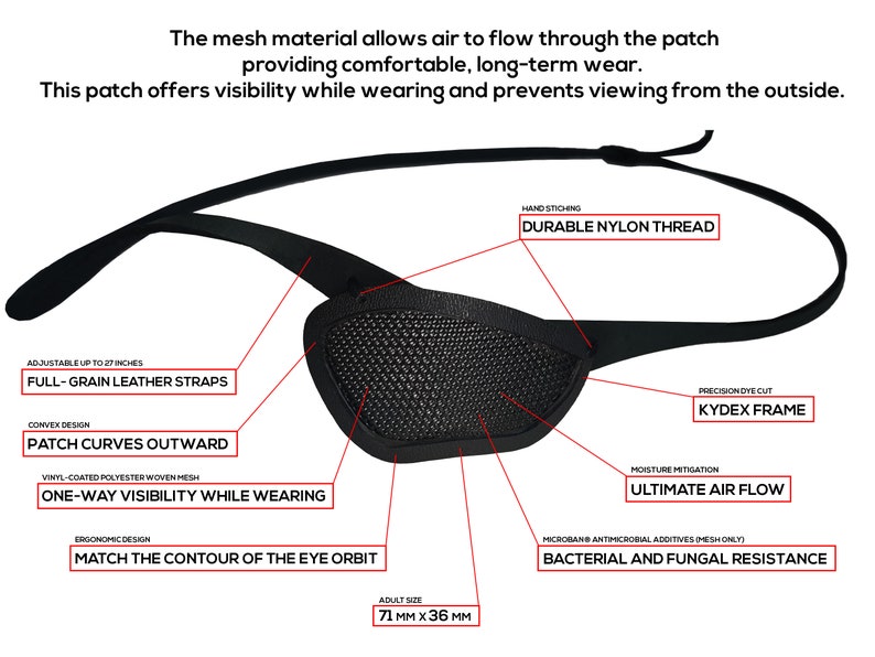 Mesh Eye Patch - Handmade Kydex Frame, Breathable, Crenshaw Style ...