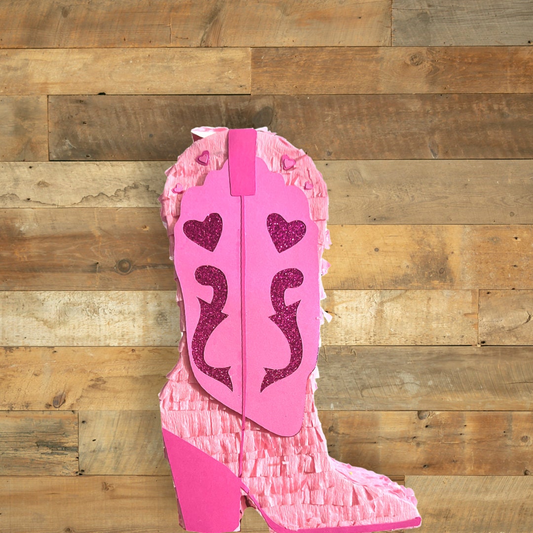 Rustic Cowgirl Boot Mini Piñata for Western Weddings, Bachelorette ...
