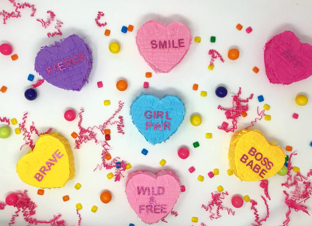 Mini Heart Piñatas Mini Heart Pinata Galentine's Day Mini Piñatas ...