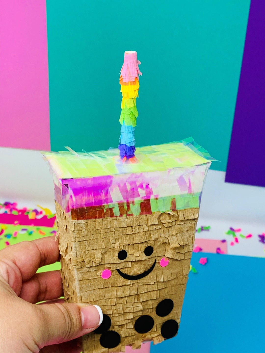 Mini Boba Tea Piñata , Bubble Tea Piñata, Boba Tea Mini Piñata, Boba ...