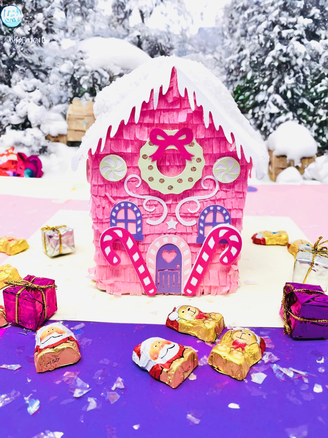 Mini Christmas Gingerbread House Pinata: Holiday Party Favor Decor ...
