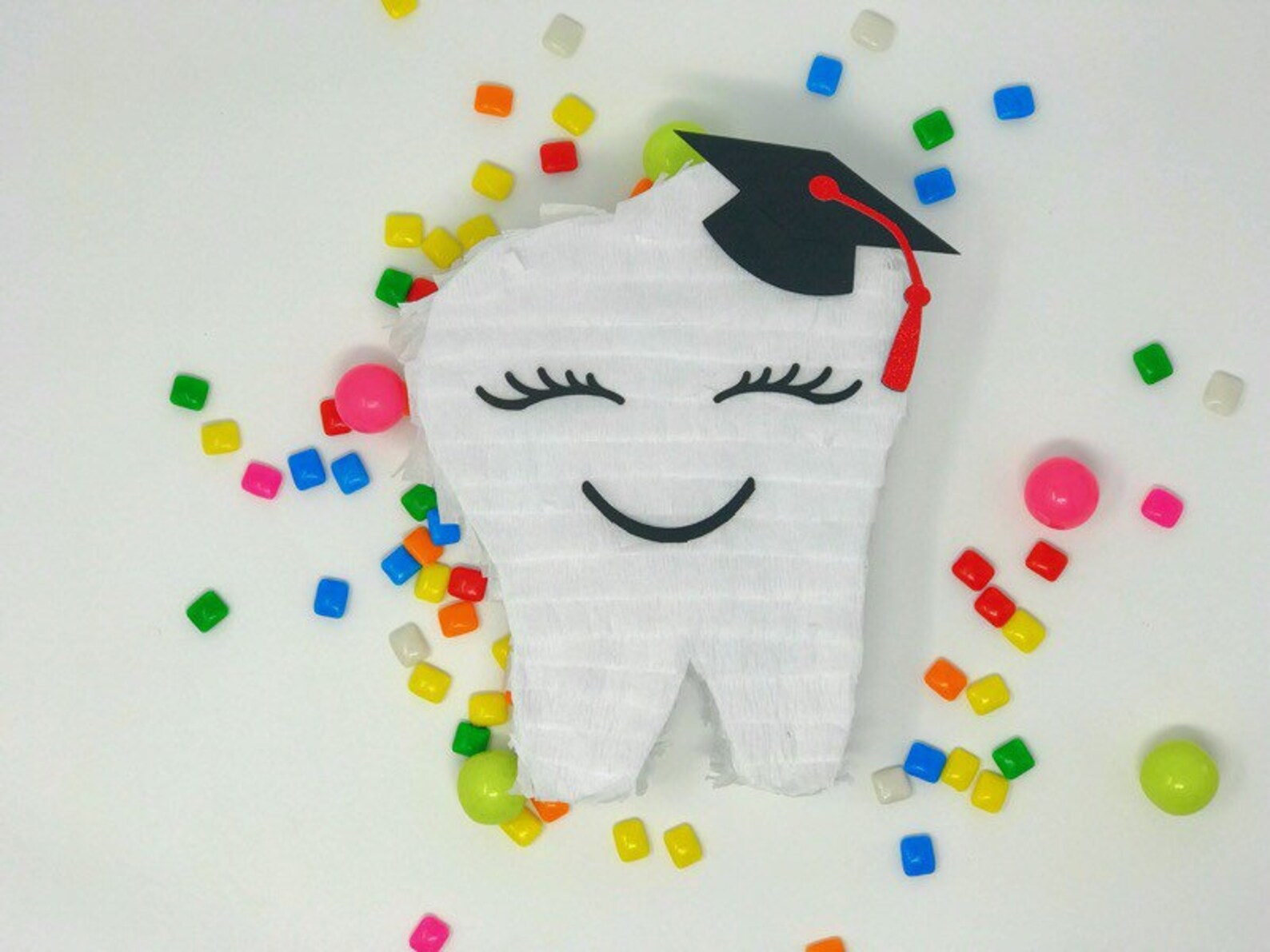 Mini piñata de diente, decoración para fiesta de graduación de dentista ...