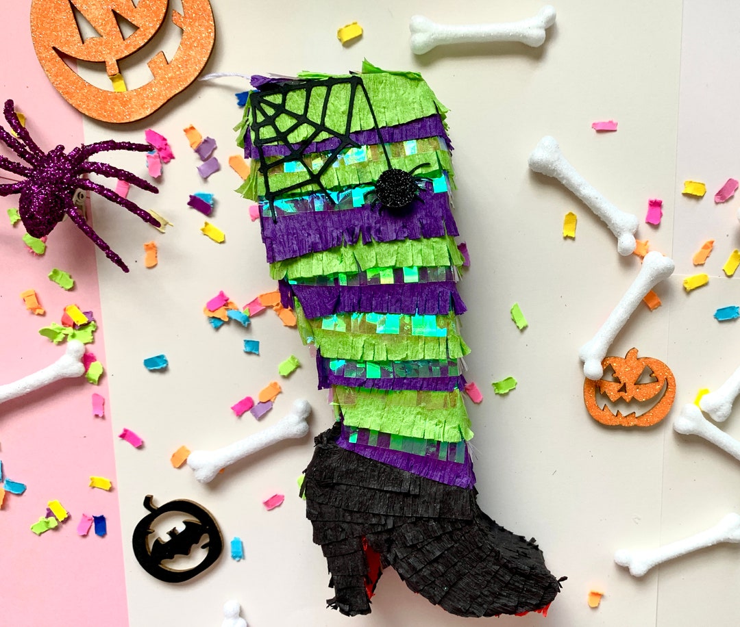 Mini piñata con forma de bota de bruja para guirnalda de Halloween o ...