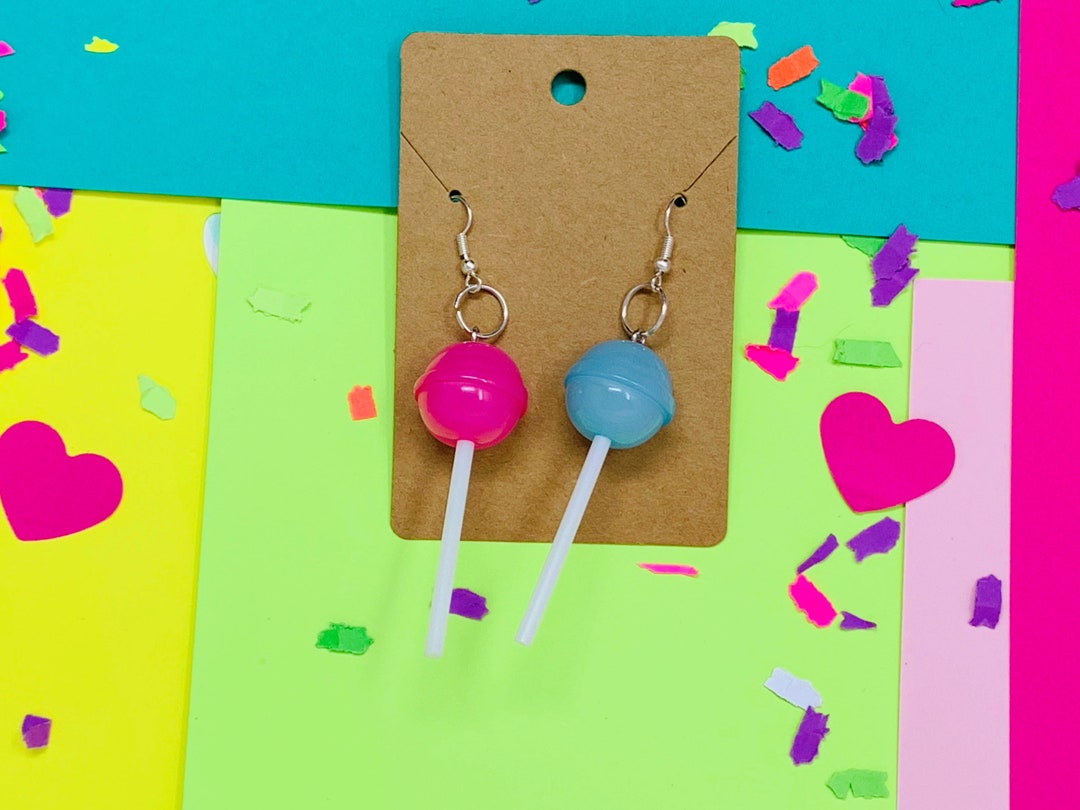 Retro Dumdum Lollipop Dangling Candy Earrings - Fun Aesthetic Jewelry ...
