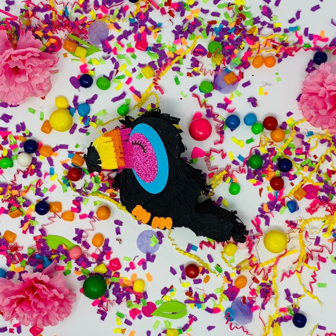 Tropical Toucan Piñata: Colorful Luau Fiesta Party Favor for Birthdays ...