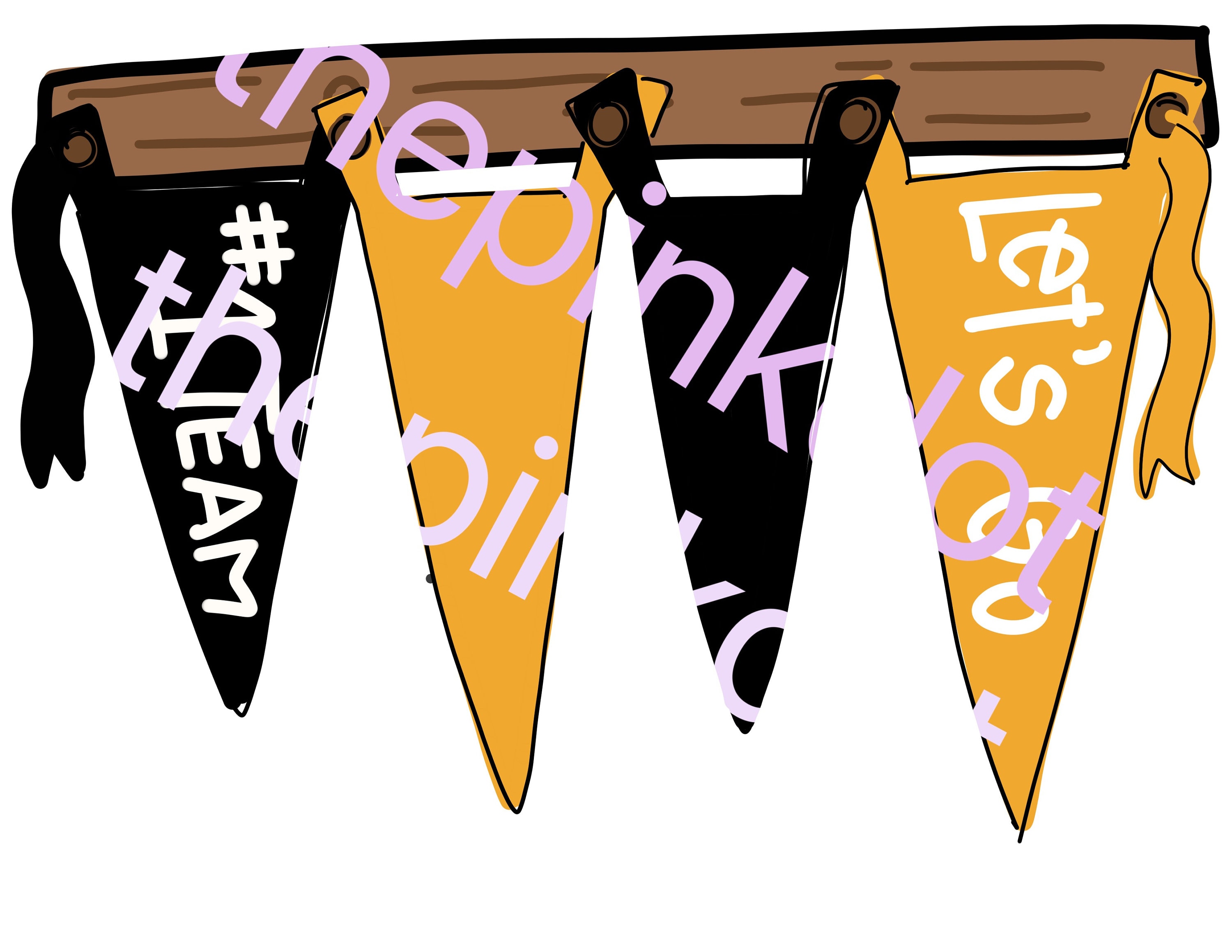 Editable Yellow and Black Pennant Flags Digital Download - Etsy Hong Kong