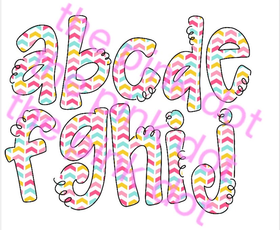 Hand Drawn Chevron Alphabet | Etsy