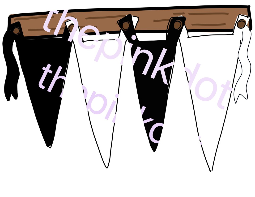 Editable Black and White Pennant Flag Digital Download - Etsy