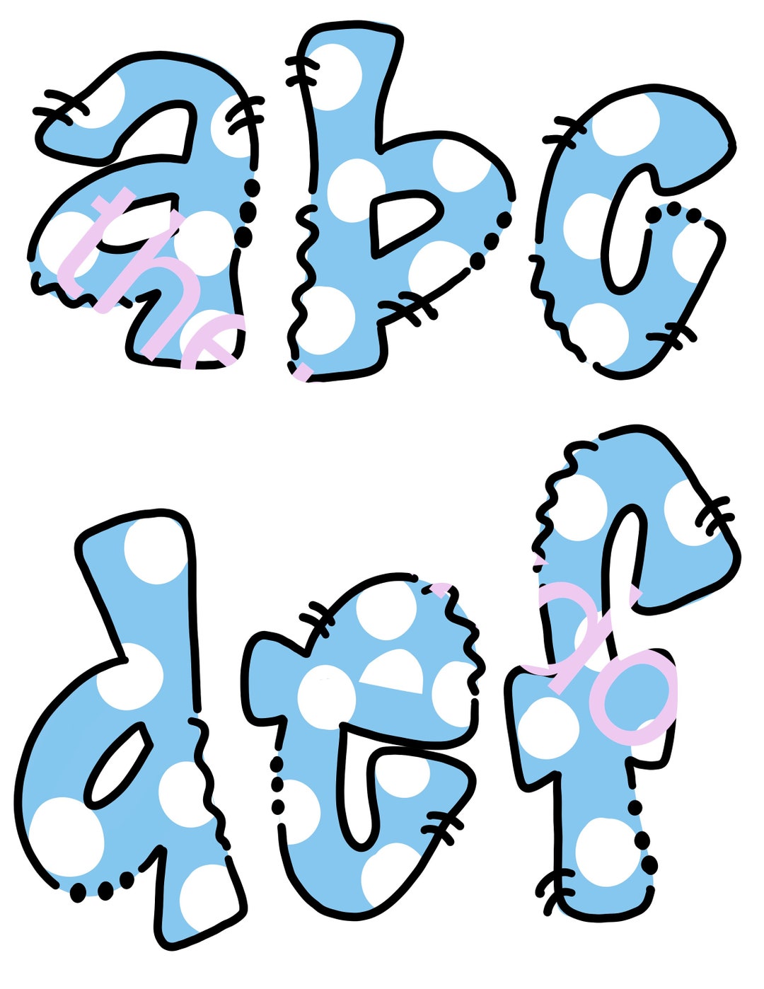 Lowercase Baby Blue Alphabet Set - Etsy