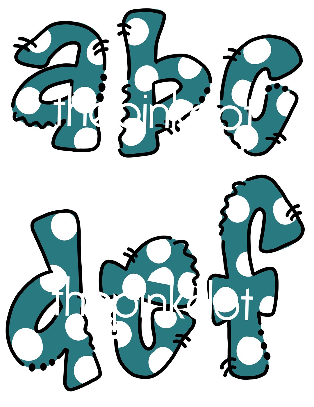 Lowercase Teal Alphabet Set - Etsy