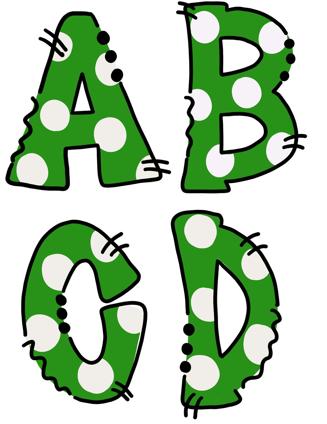 Uppercase Green Alphabet Set - Etsy