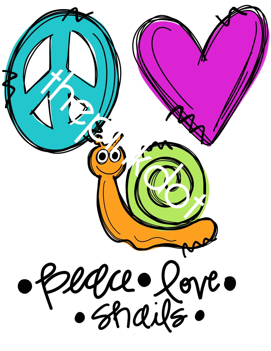 Peace Love Snails Sublimation Download - Etsy