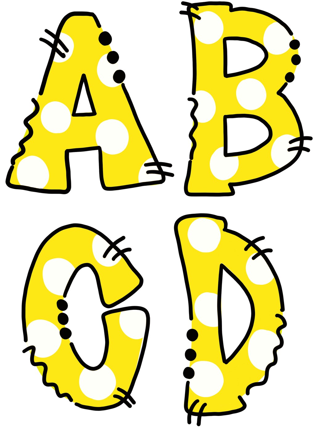 Uppercase Yellow Alphabet Set - Etsy