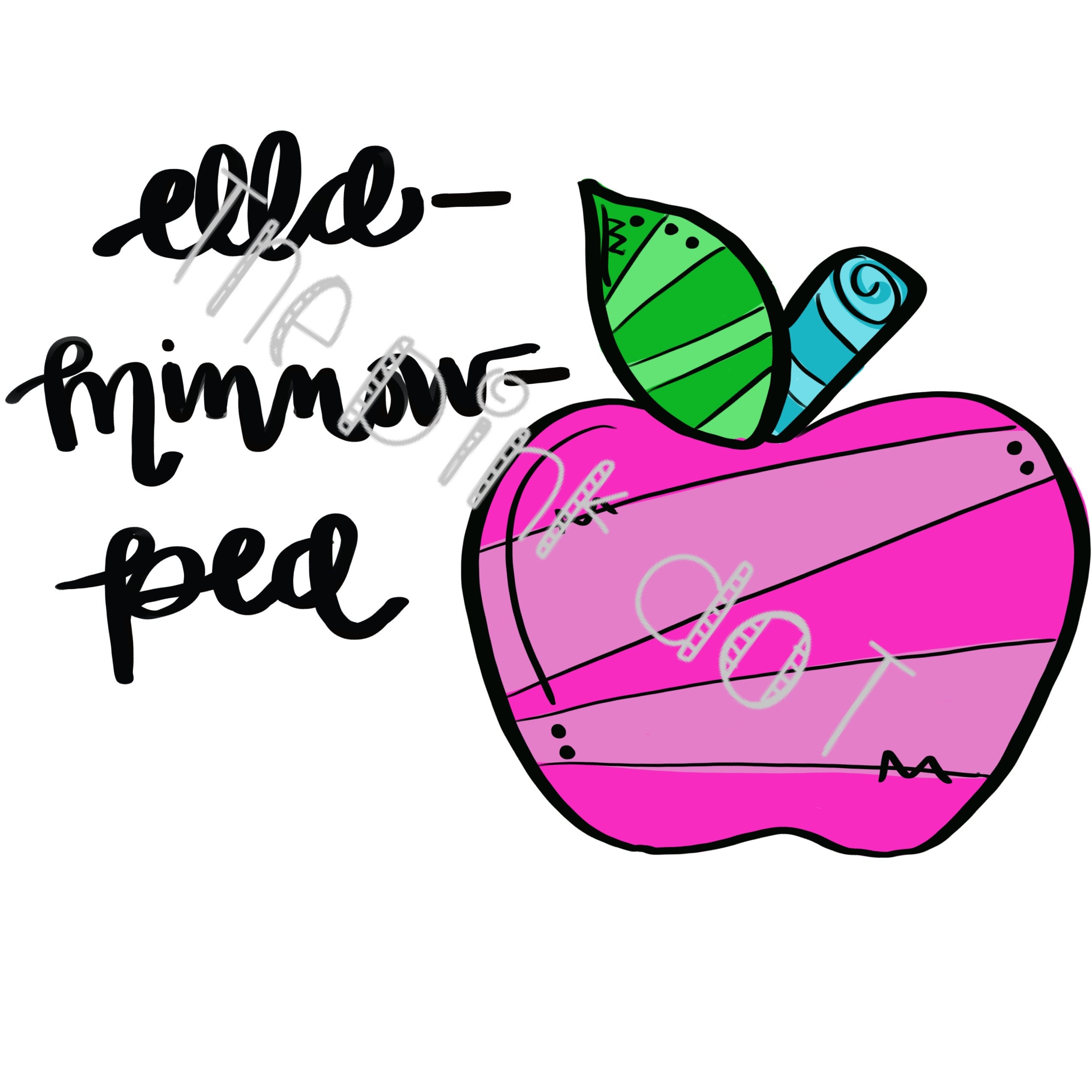 Ella-minnow-pea -"lmnop' Apple, Sublimation, Hand Drawn Download Only ...