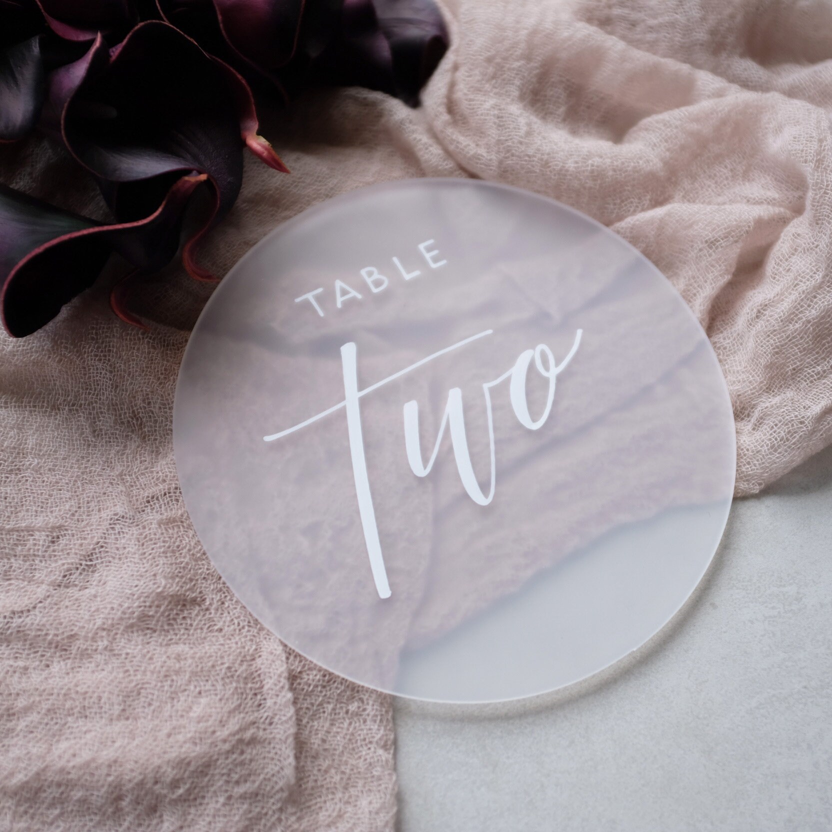 Round Frosted Acrylic Table Numbers With Acrylic Stand. Frost - Etsy