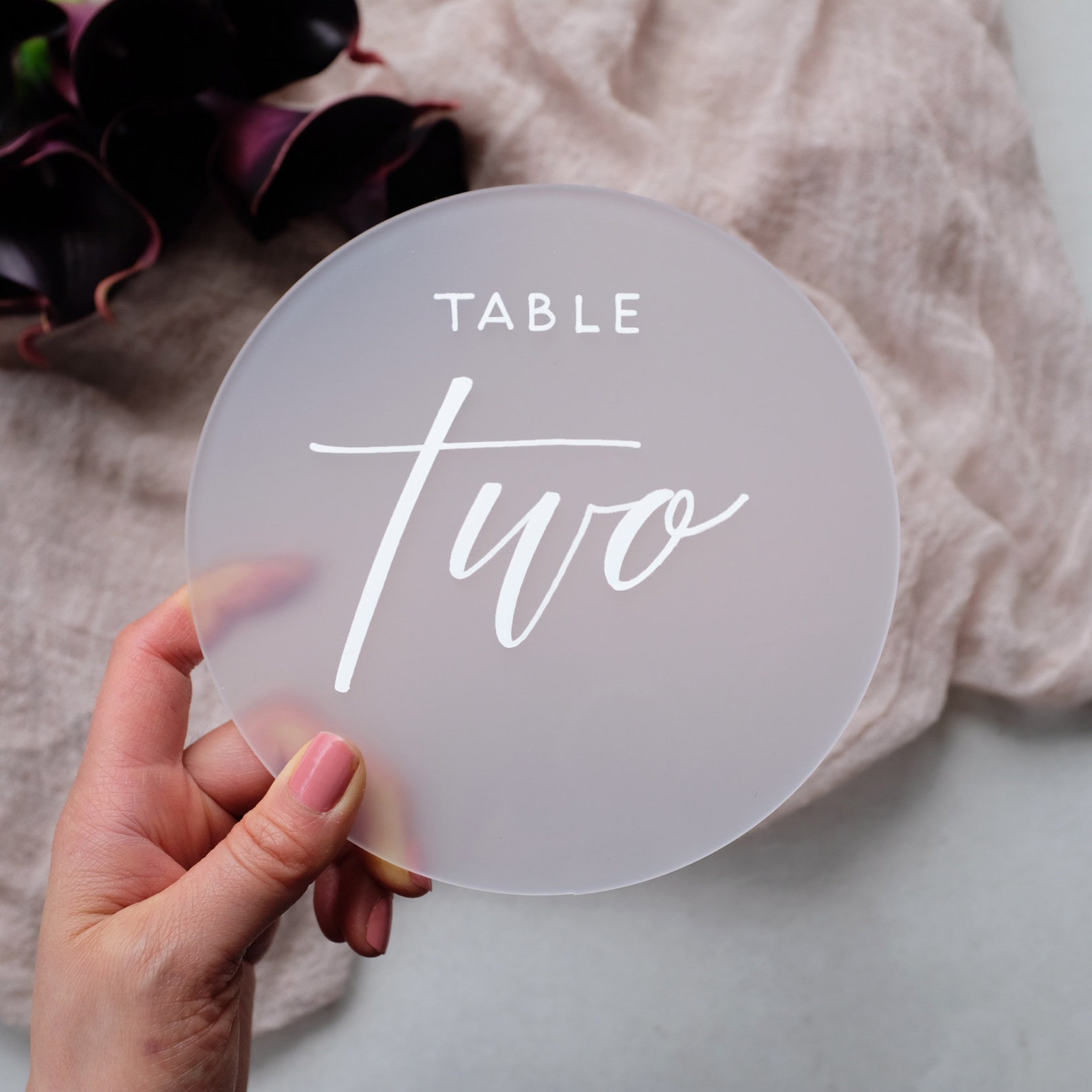 Round Frosted Acrylic Table Numbers With Acrylic Stand. Frost - Etsy