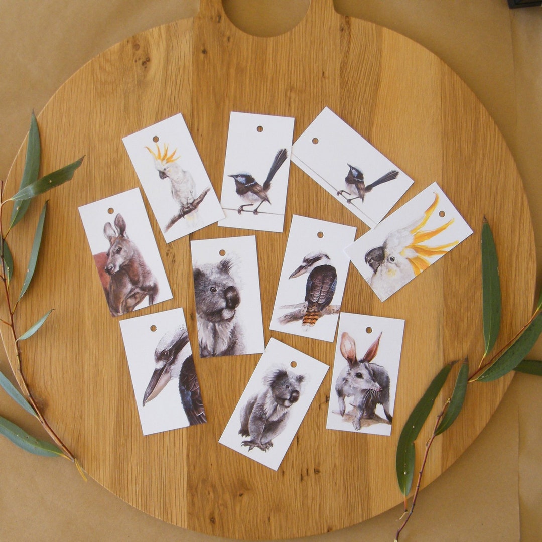 Set of 10 Native Fauna Gift Tags - Series 1 - Australian Fauna Gift ...