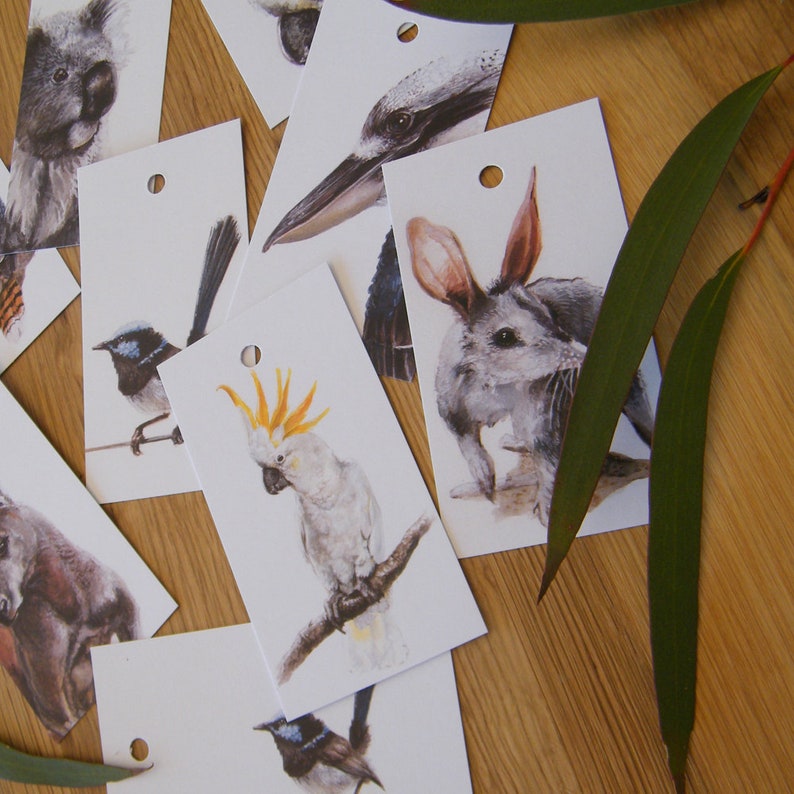 Set of 10 Native Fauna Gift Tags Series 1 Australian Fauna - Etsy Australia