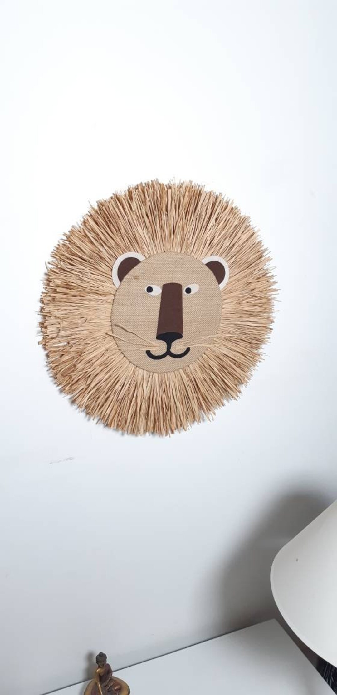 Lion Head in Raffia, Lion Face Raffia, Lion Head, Jungle Nursery ...