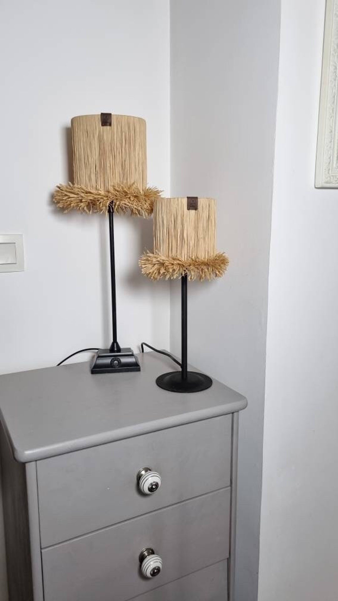 Raffia Lampshade, Raffia Lampshade, Raffia Lamp - Etsy