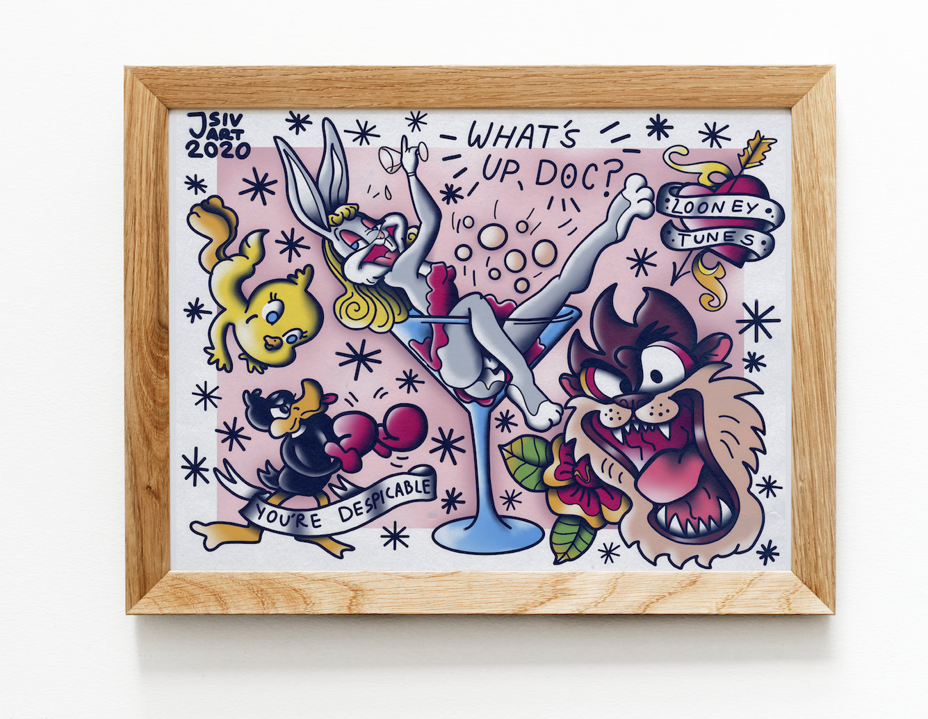 Looney Tunes Tattoo Flash Sheet Print, Classic Cartoon Old School Flash ...