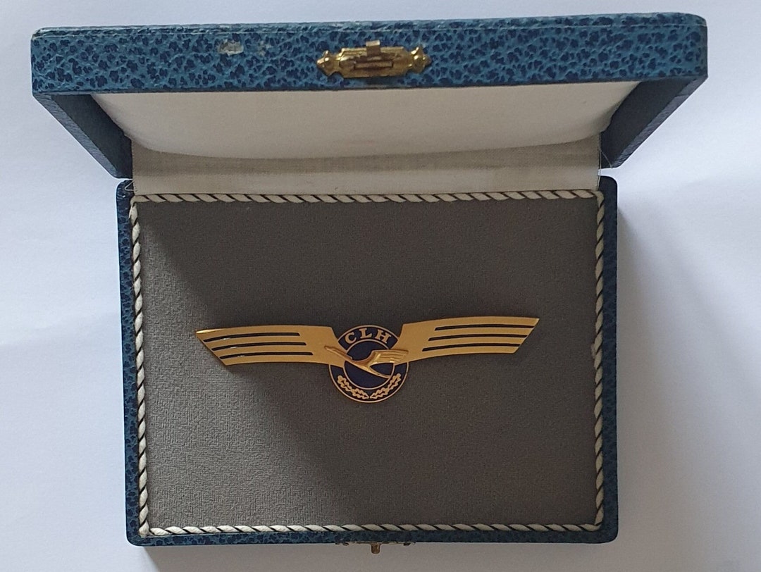 Pilots Award Badge Lufthansa Airlines Eagle Gold Wings W Blue - Etsy