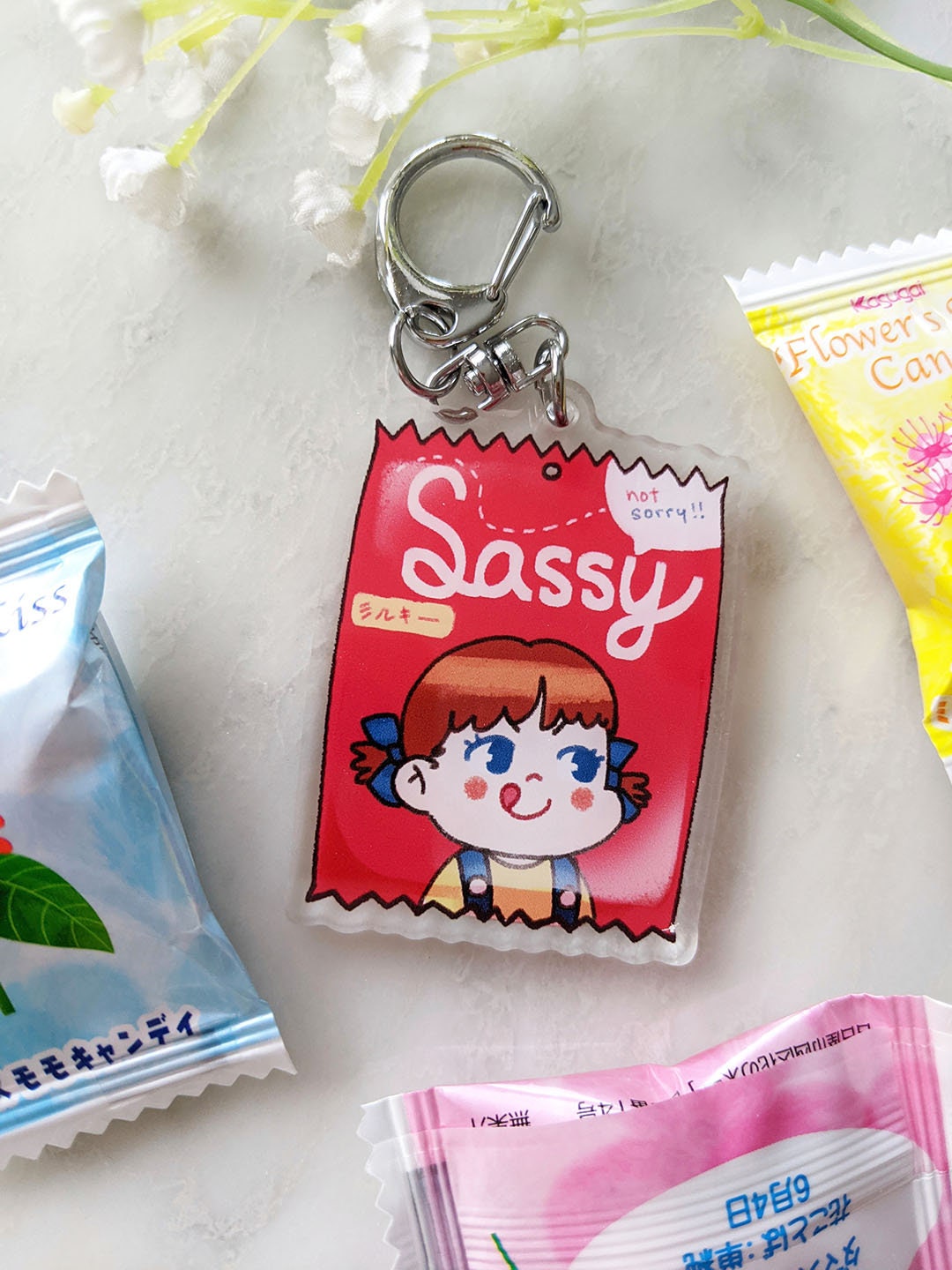 Peko Chan Sassy Snack Keychain Charm - Etsy