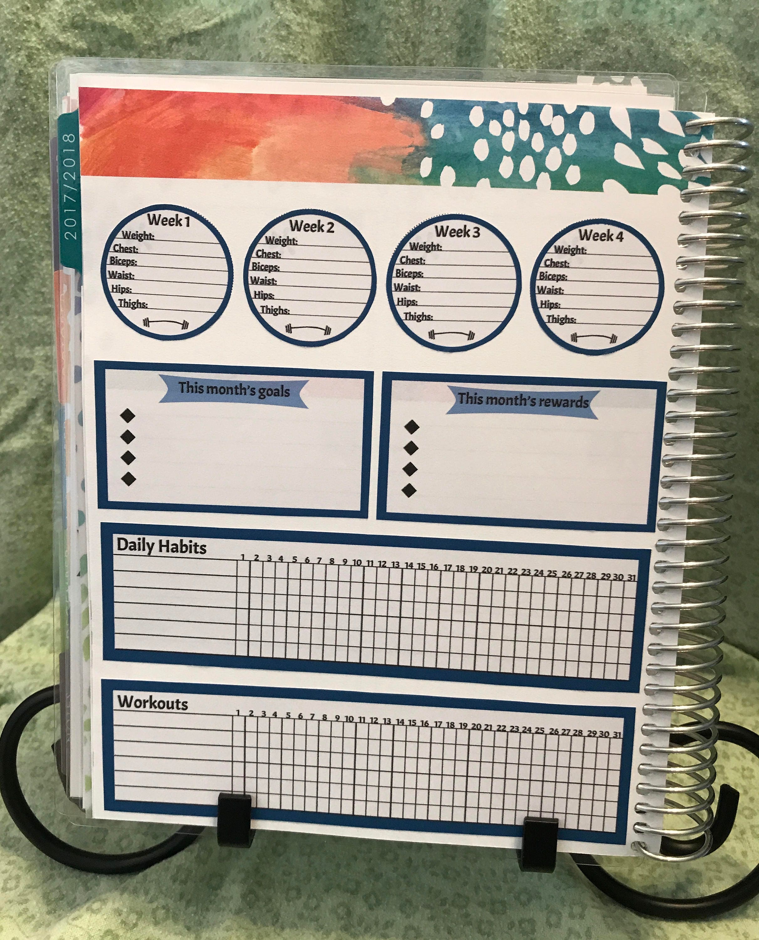 12 Month Fitness Note Page Collection, Erin Condren, Printable Planner ...