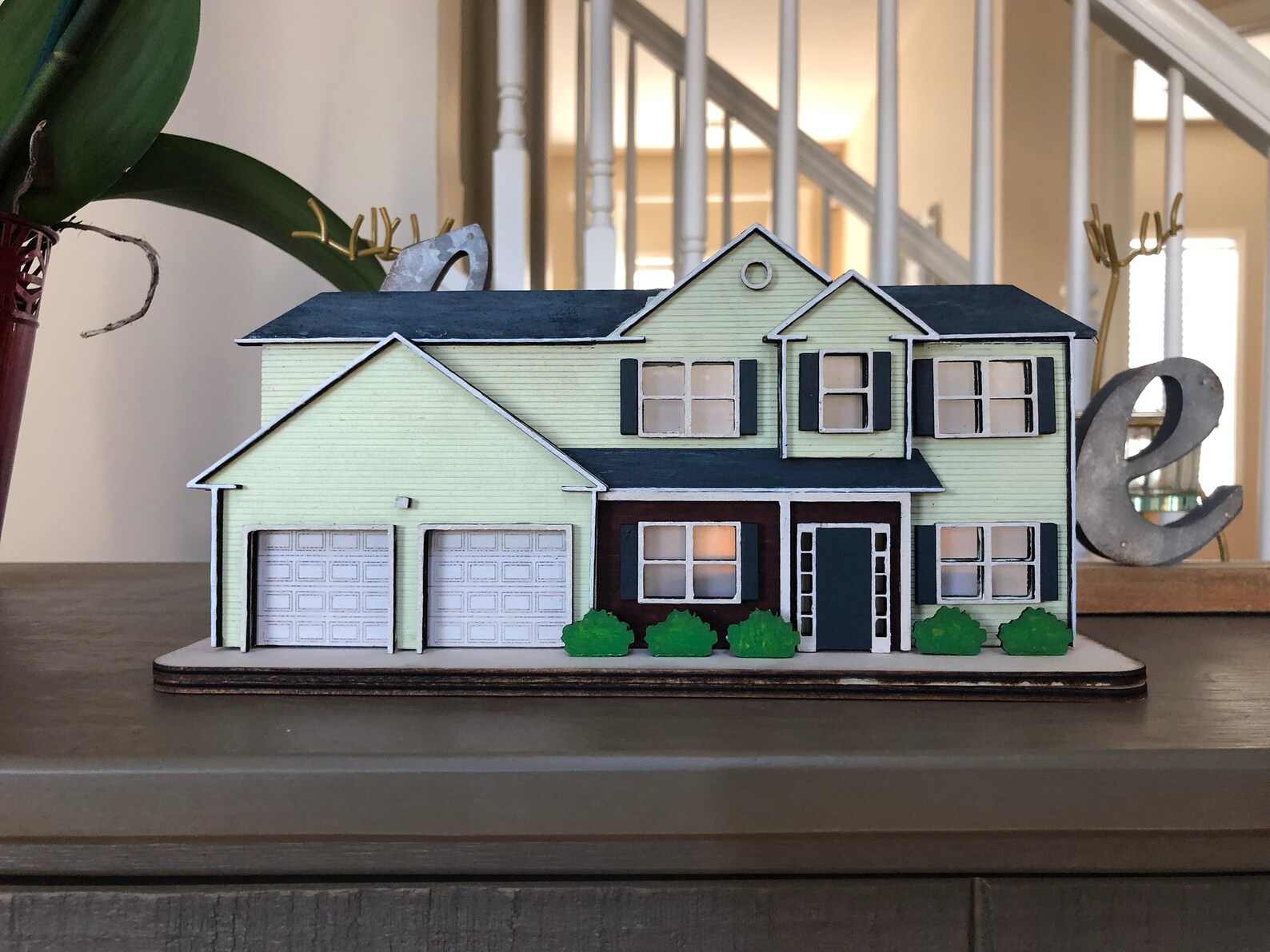 Custom Made House on Wooden Stand Portrait House Wooden - Etsy