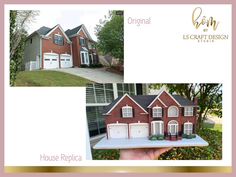 Custom Made House on Wooden Stand Portrait House Wooden - Etsy