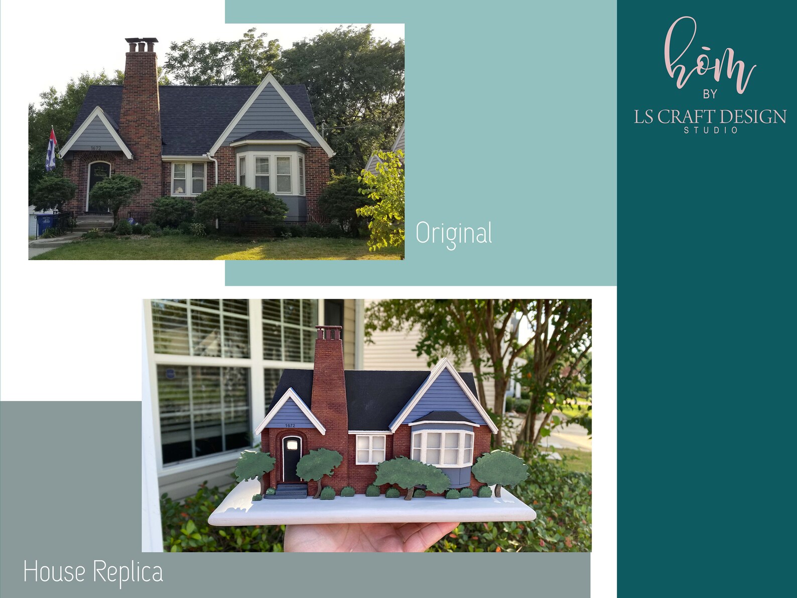 Custom Made House on Wooden Stand Portrait House Wooden - Etsy