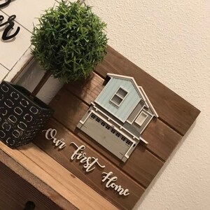 Custom Made House on Wooden Stand Portrait House Wooden - Etsy