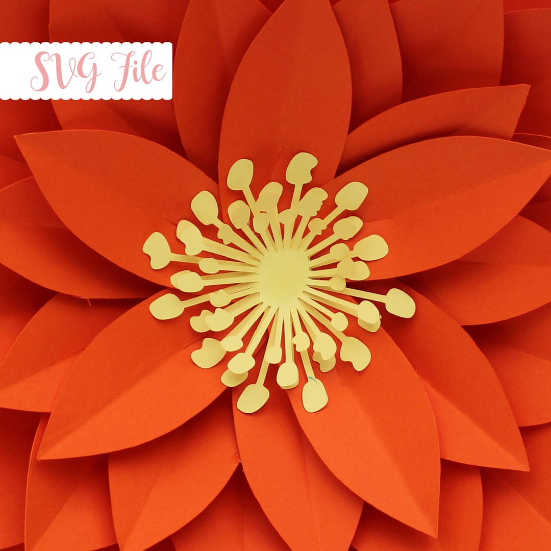 SVG Flower Center Template, Paper Flower Template, DIY Center Flower ...
