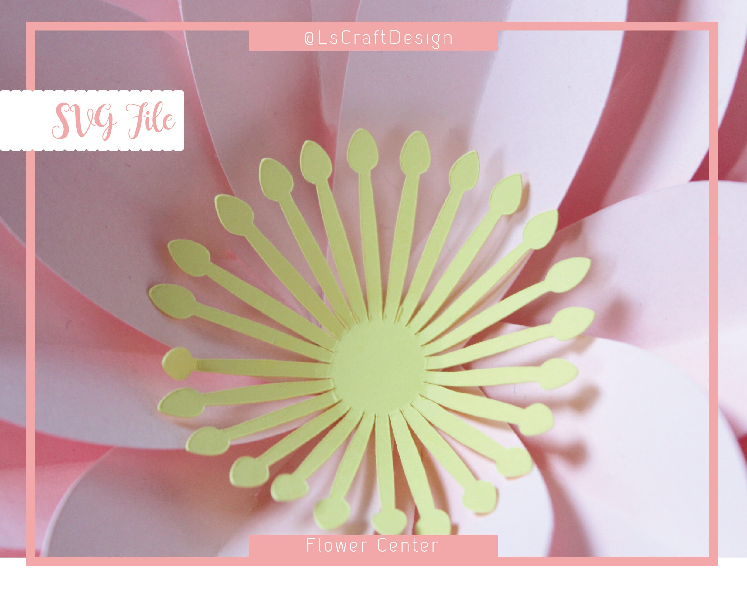 SVG Flower Center Template Drop silhouette Paper Flower | Etsy