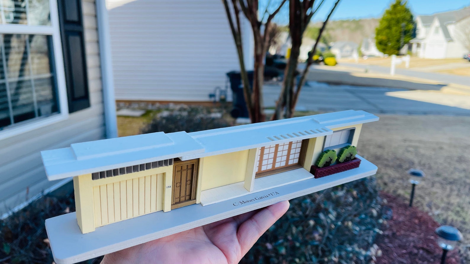 Custom Made House on Wooden Stand Portrait House Wooden - Etsy