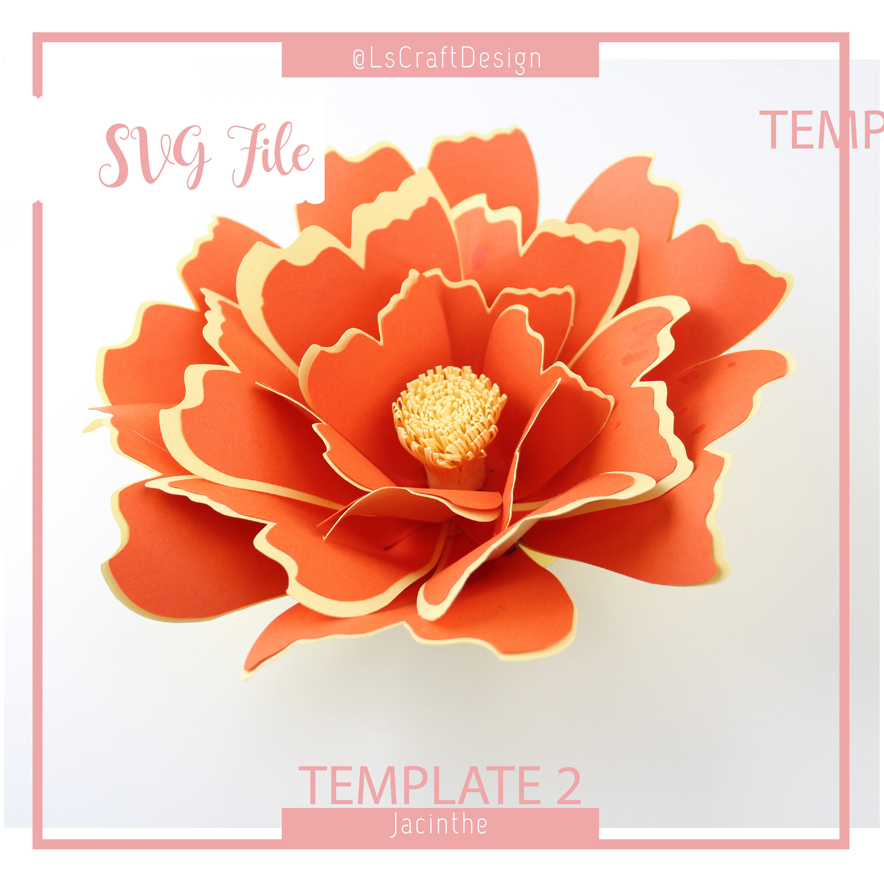 SVG Paper Flower Template Giant Paper Flower Templates Paper | Etsy