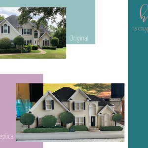 Custom Made House on Wooden Stand Portrait House Wooden - Etsy