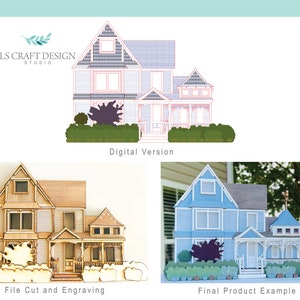 SVG File Custom House, Ready to Cut File, Laser Cut File, Multilayer ...