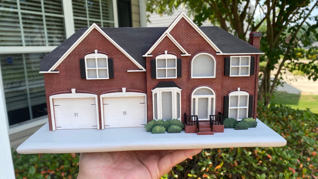 Custom Made House on Wooden Stand Portrait House Wooden - Etsy
