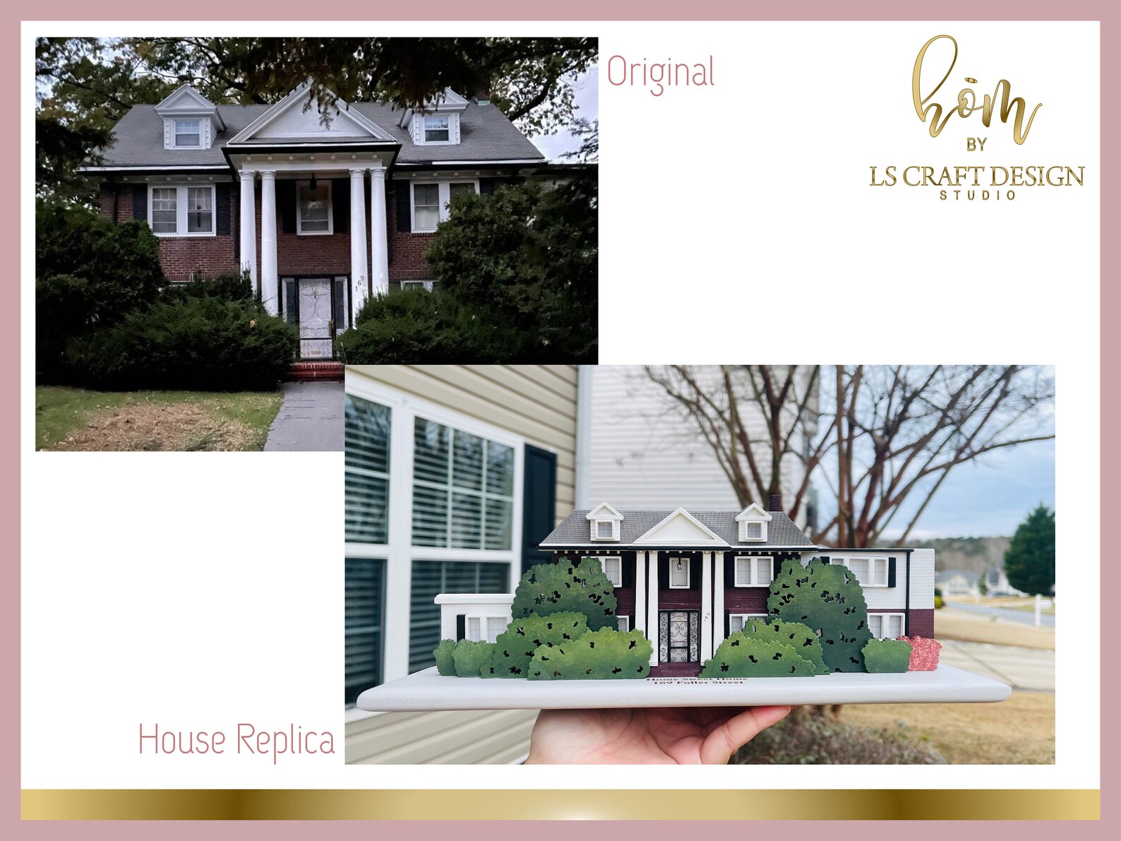 Custom Made House on Wooden Stand, Portrait House, Wooden House, House ...