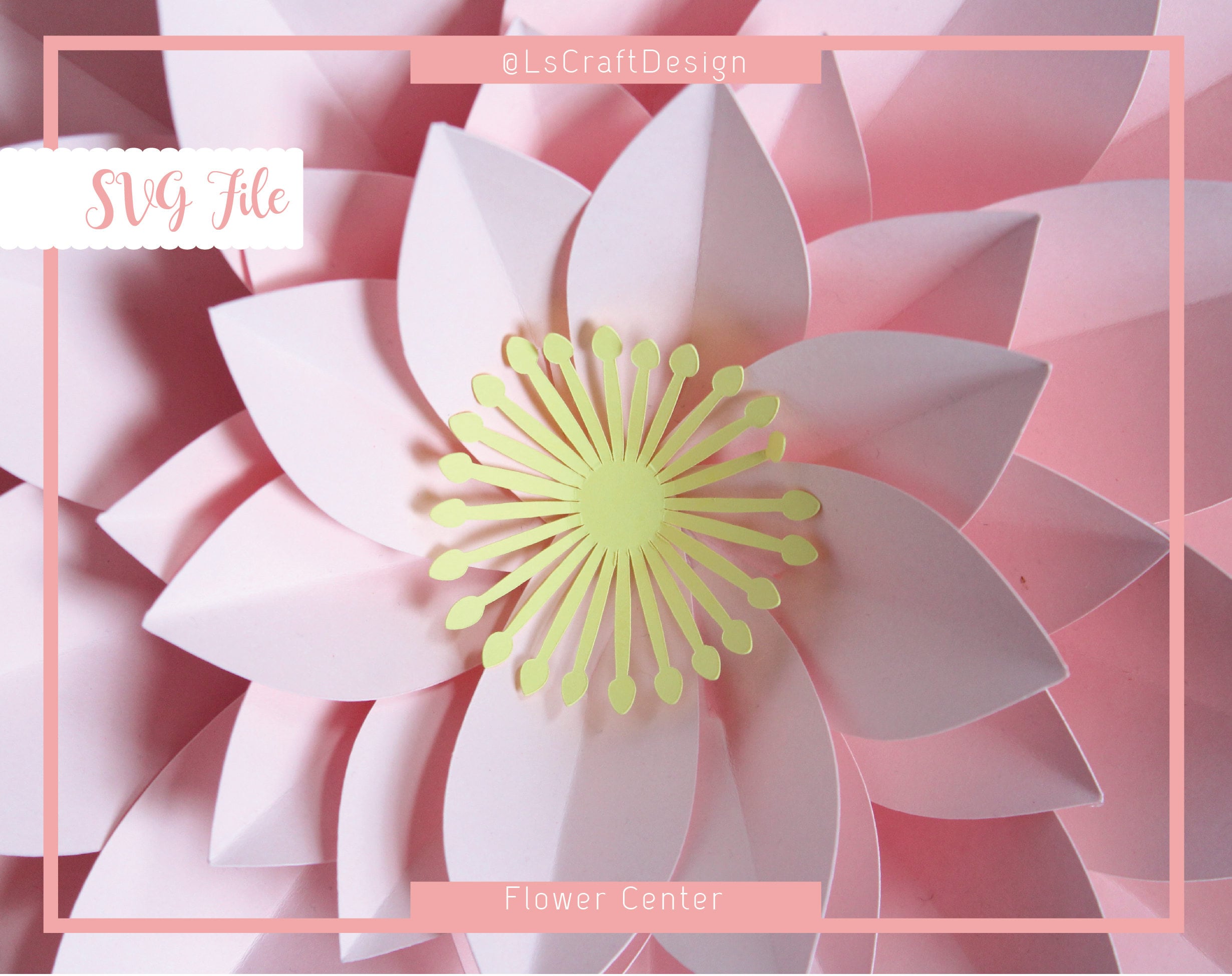 SVG Flower Center Template Drop silhouette Paper Flower | Etsy