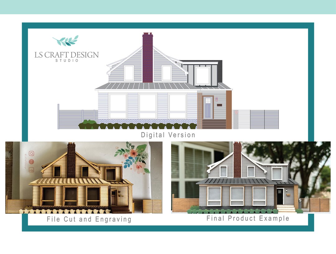 SVG File Custom House, Ready to Cut File, Laser Cut File, Multilayer ...