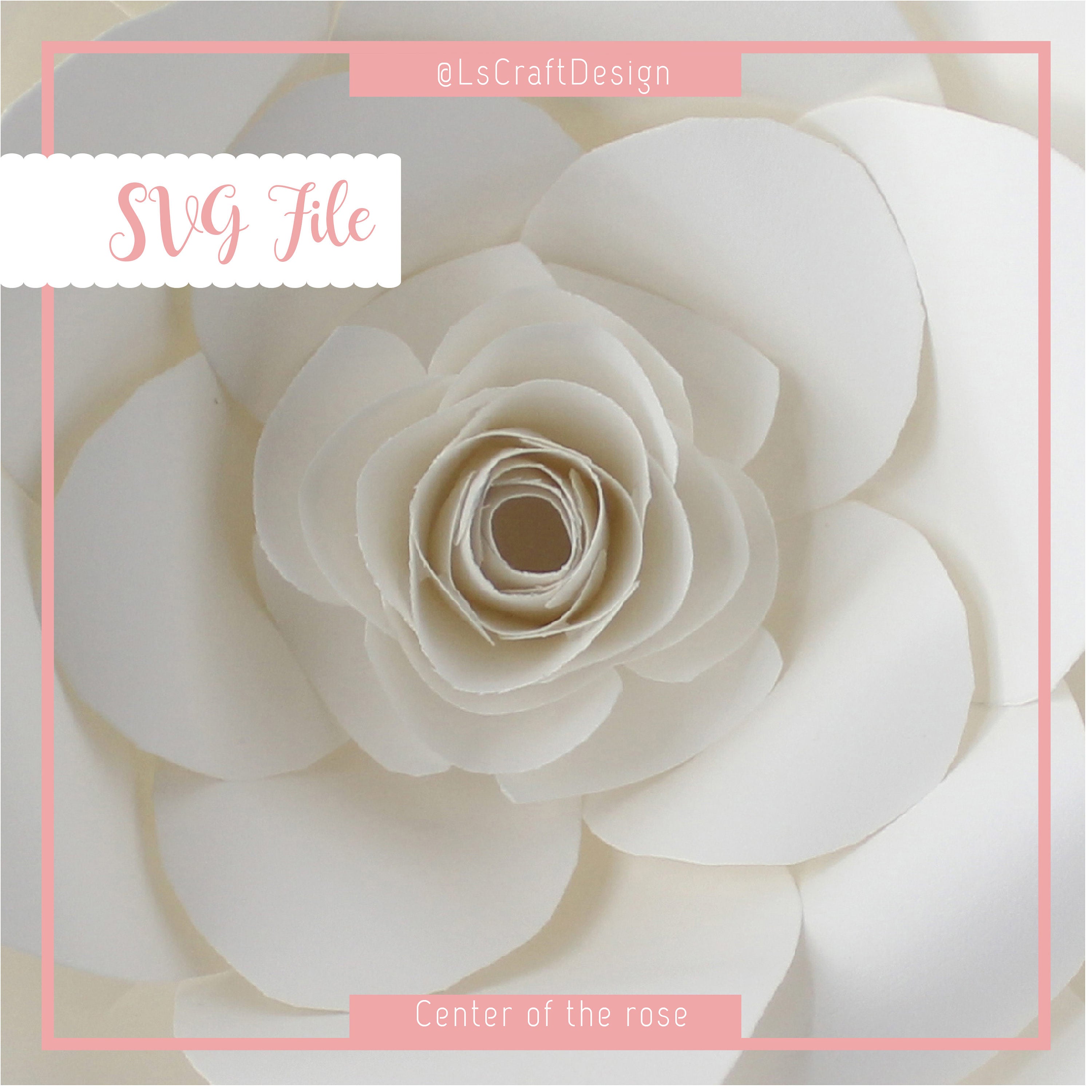 Paper Flower Center Template, Rose SVG, Cricut Silhouette (digital ...