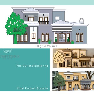 SVG File Custom House, Ready to Cut File, Laser Cut File, Multilayer ...