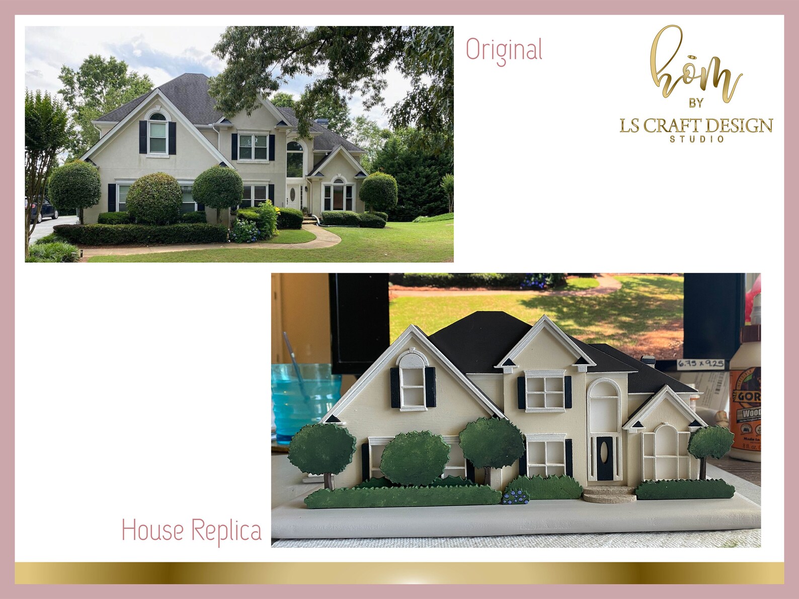 Custom Made House on Wooden Stand, Portrait House, Wooden House, House ...