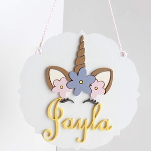 Unicorn Custom Wooden Name Sign Personalized Sign, Modern Home Decor ...