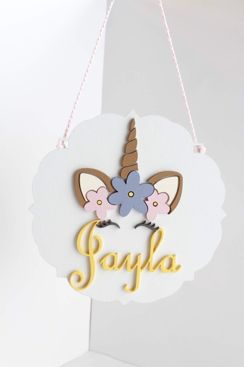 Unicorn Custom Wooden Name Sign Personalized Sign, Modern Home Decor ...