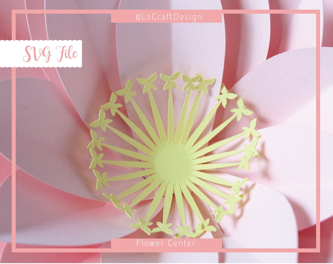 SVG Flower Center Template, Butterfly Shape, Paper Flower Template, DIY ...