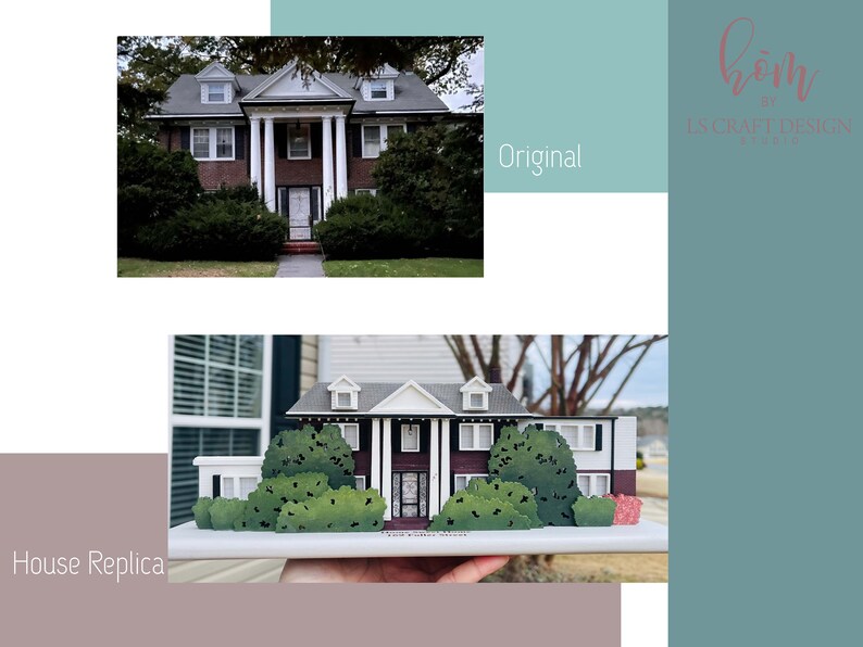 Custom Made House on Wooden Stand Portrait House Wooden - Etsy