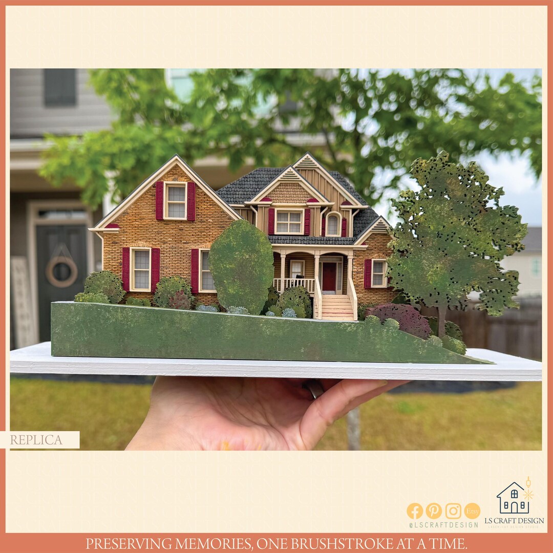 Bespoke Wooden House Sculpture, Custom Home Model, First Home Gift ...